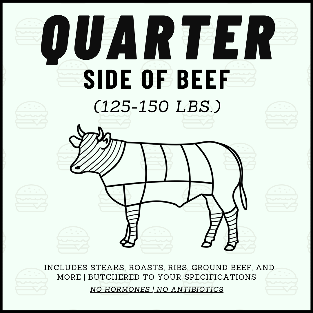 Custom Quarter Beef Side 50% DEPOSIT UPFRONT – 3S Cattle Co.