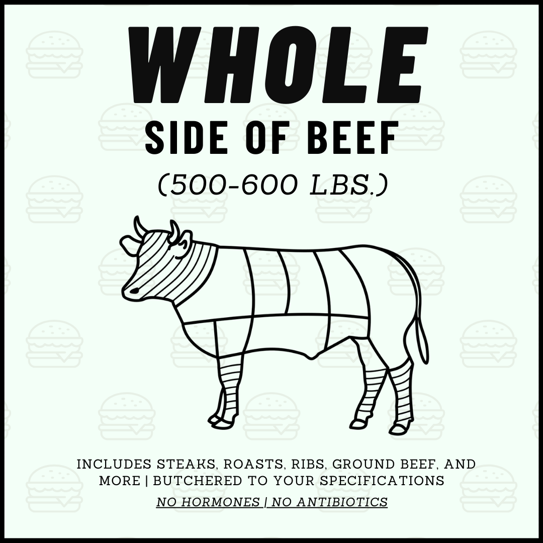 Custom Whole Beef Side 50% DEPOSIT UPFRONT – 3S Cattle Co.